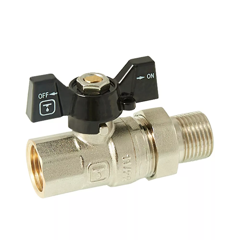 ᐉ Кран шаровой с полусгоном ITAL PN40 никелированный 1/2" прямой (SQ ...