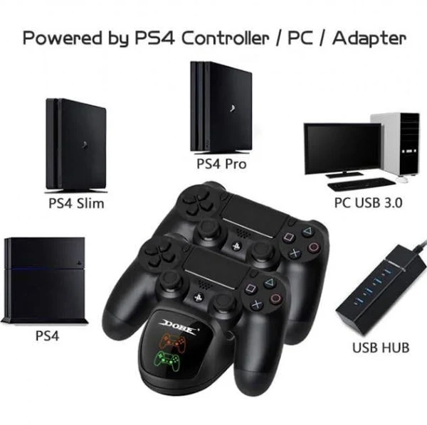 ᐉ Зарядная станция для джойстиков Dobe для Dualshock 4 Ps4 на 2