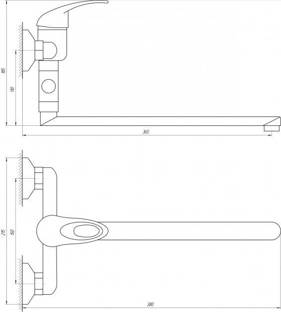 ᐉ Смеситель для ванны Globus Lux Sena GLS-108 с душевым гарнитуром • Купить в Киеве, Украине ...