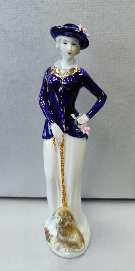 ᐉ Статуетка фарфорова Дівчина з собакою 30x8x8 см 0812 002 • Краща ціна в Києві Україні