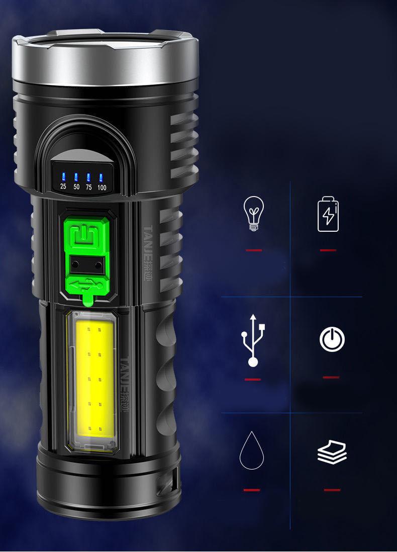 ᐉ Фонарь ручной XBalog 5v LED аккумуляторный USB боковой свет COB 4 ...