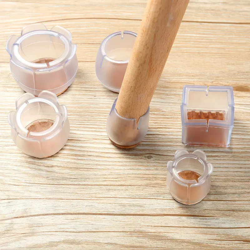 ᐉ Чохли накладки на ніжки стільця з фетром 21-31 мм 4 шт. Прозорий ...