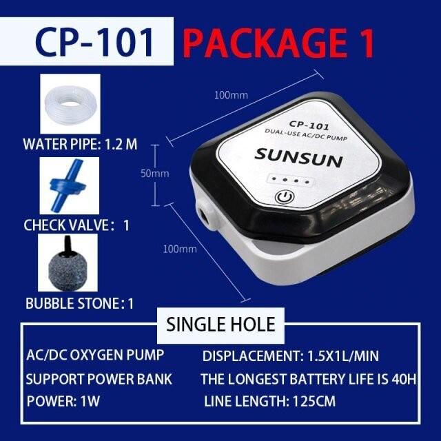 ᐉ Компрессор SunSun CP-101 на аккумуляторе одноканальный • Купить в Киеве, Украине • Лучшая цена ...