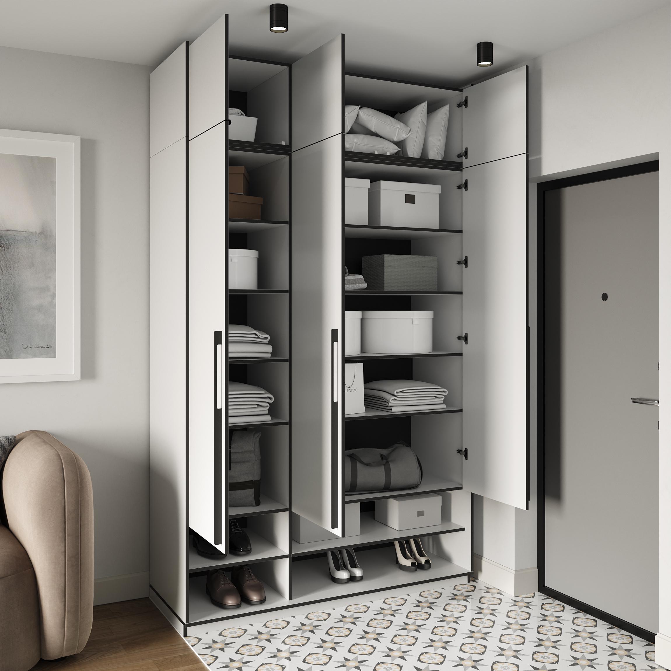 ᐉ Шафа розпашна для одягу з полицями Moreli R 0005 23 250х57х148 см Зелений димчастий • Краща