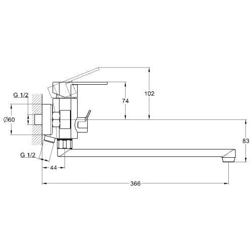 ᐉ Смеситель для ванны Zegor GAB7-А136 однорычажный • Купить в Киеве ...