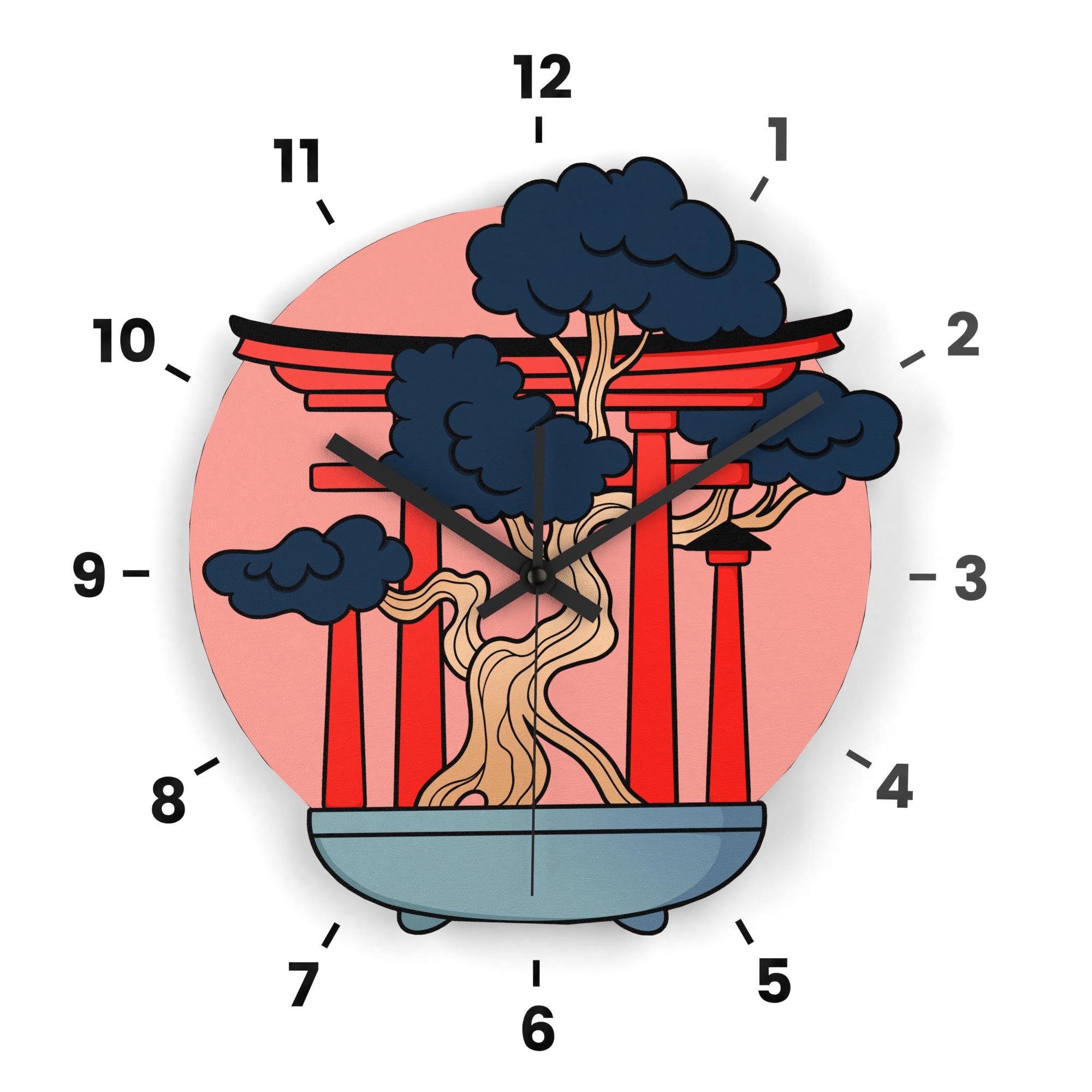 ᐉ Годинник настінний Lex Altern Ворота Торії деревяний • Краща ціна в Києві Україні • Купити в