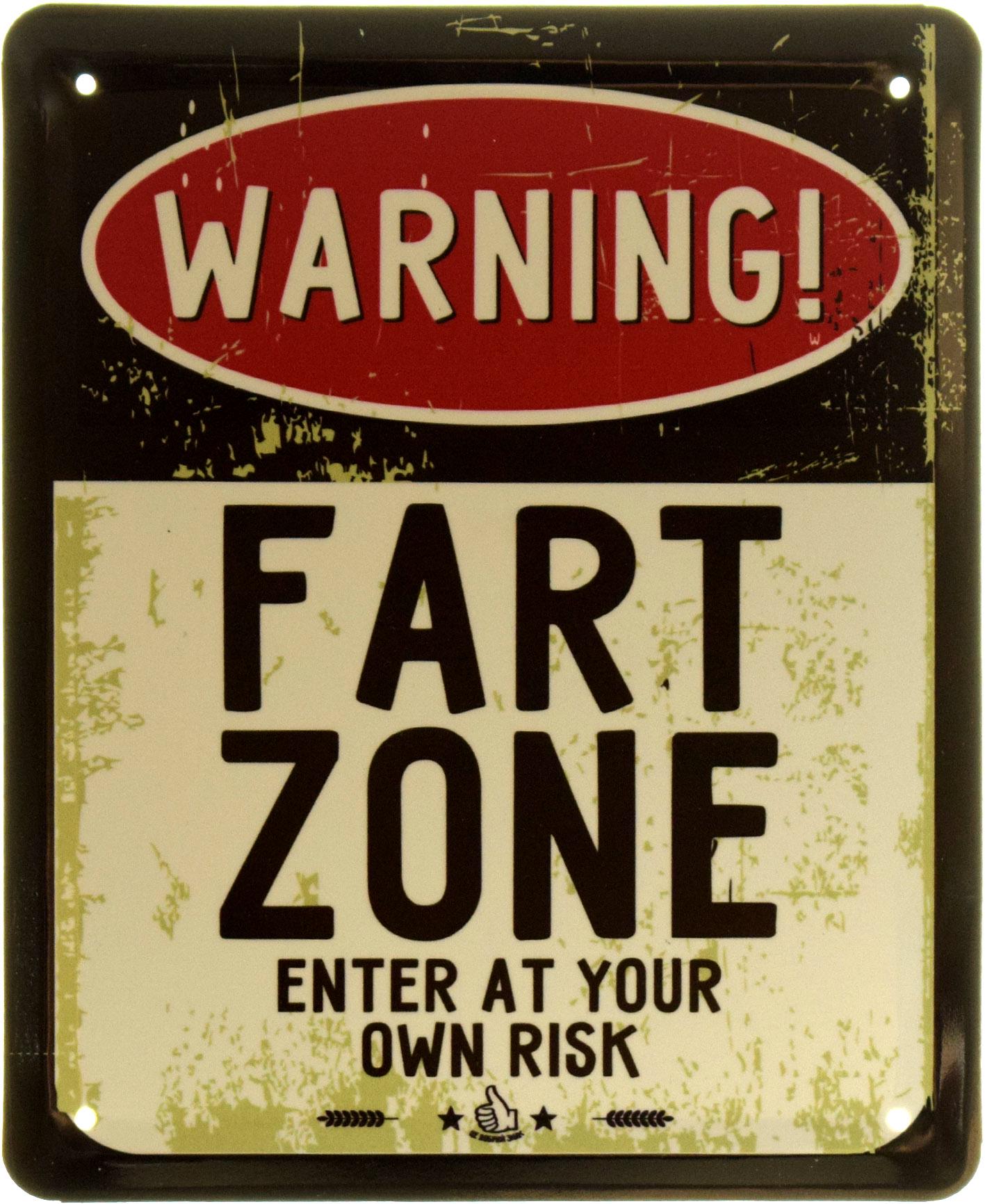 ᐉ Табличка металева "Warning Fart Zone Enter At Your Own Risk" 18x22 см ...