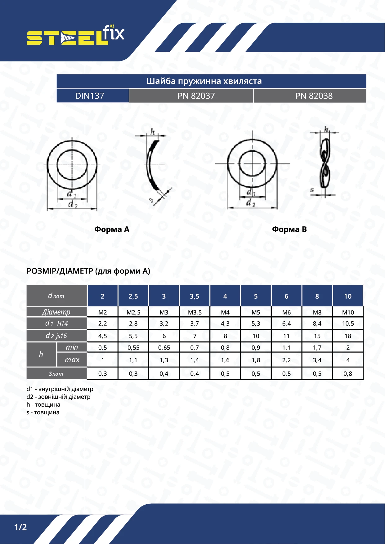 ᐉ Шайба Steelfix М10 DIN137A пружинна вигнута з цинку 50 шт. (051402 ...