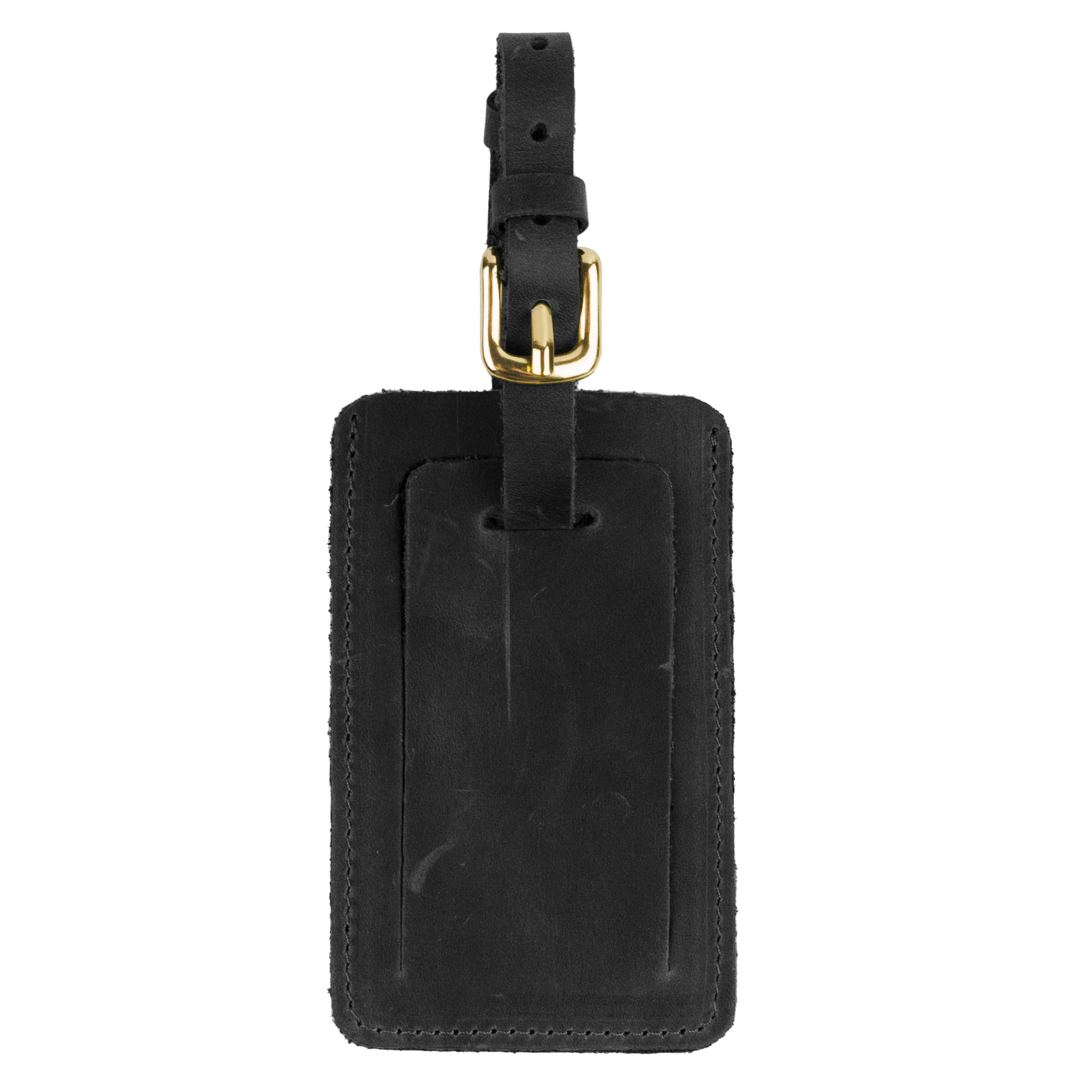 ᐉ Бірка шкіряна для сумки/багажу з персоналізацією Чорний (115701 ...