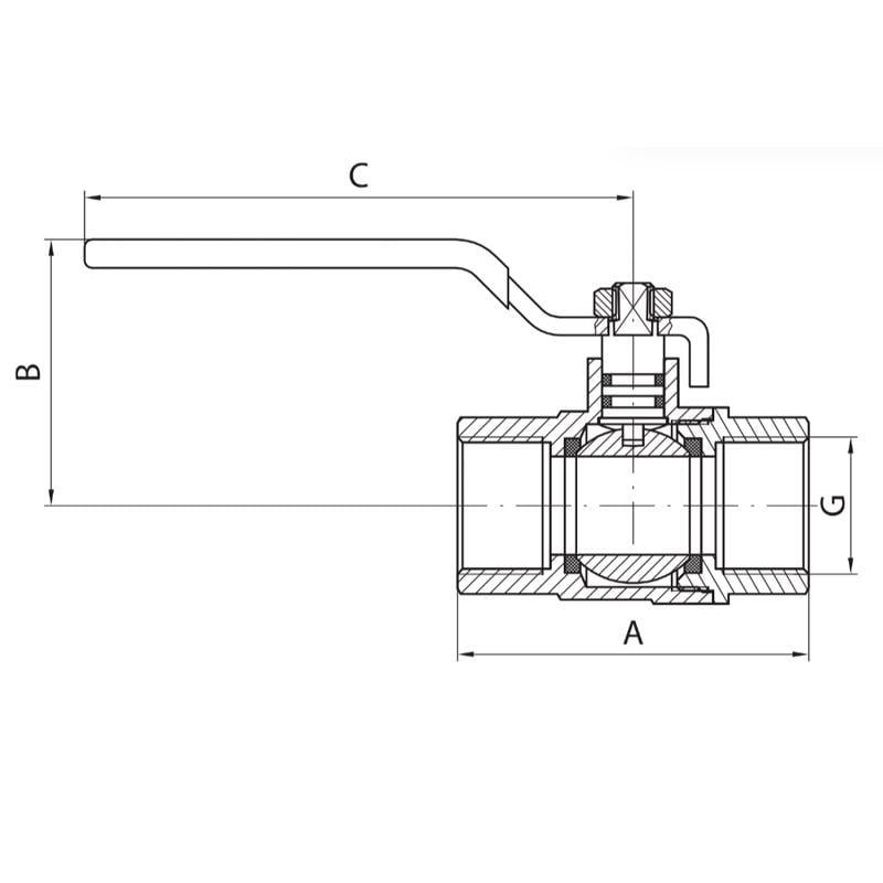 ᐉ Кран шаровой KOER KG.204 1/2" FF ГГВ газ (KR4960) • Купить в Киеве ...