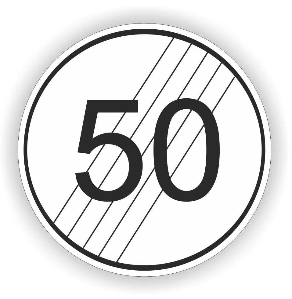 ᐉ Дорожный знак 3.30 Конец ограничения максимальной скорости 600х600 мм