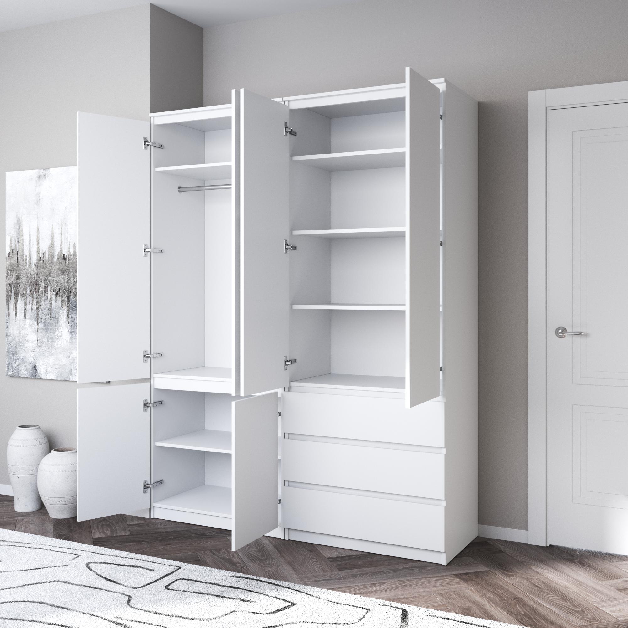 ᐉ Шафа Vays R10 R16 зі штангою та полицями для одягу з 3 шухлядами Антрацитовий • Краща ціна в