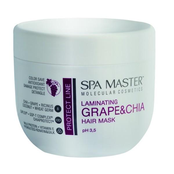 ᐉ Ламинирующая маска для защиты волос с виноградом и чиа Spa Master 500 мл