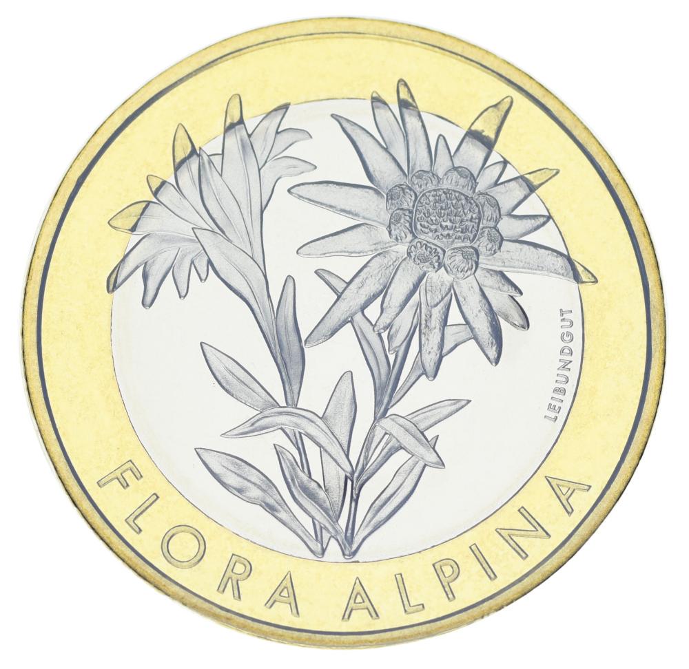 ᐉ Монета Швейцария 10 франков 2016 Биметалл UNC Флора Швейцарии Альпийский эдельвейс KM#159 ...