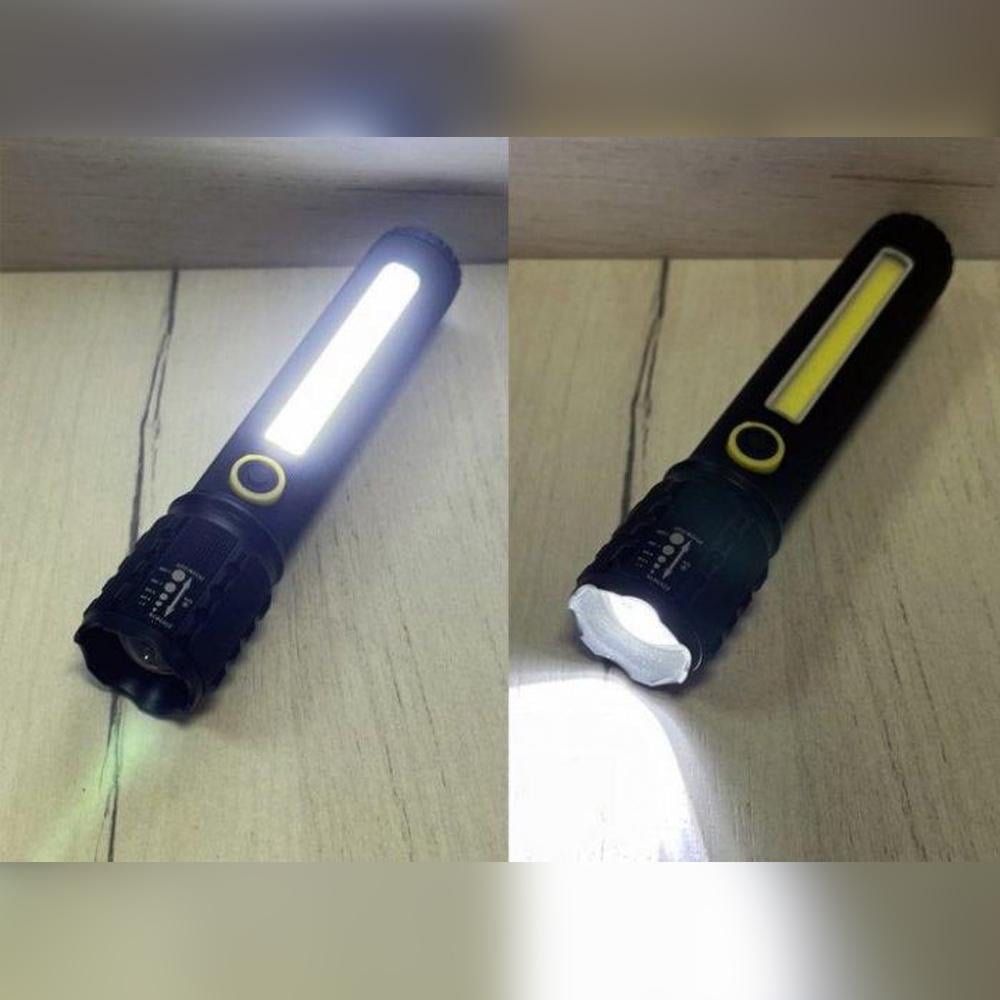 ᐉ Ручний ліхтарик металевий C71/C81-P50+COB Li-Ion акумулятор Чорний • Краща ціна в Києві ...