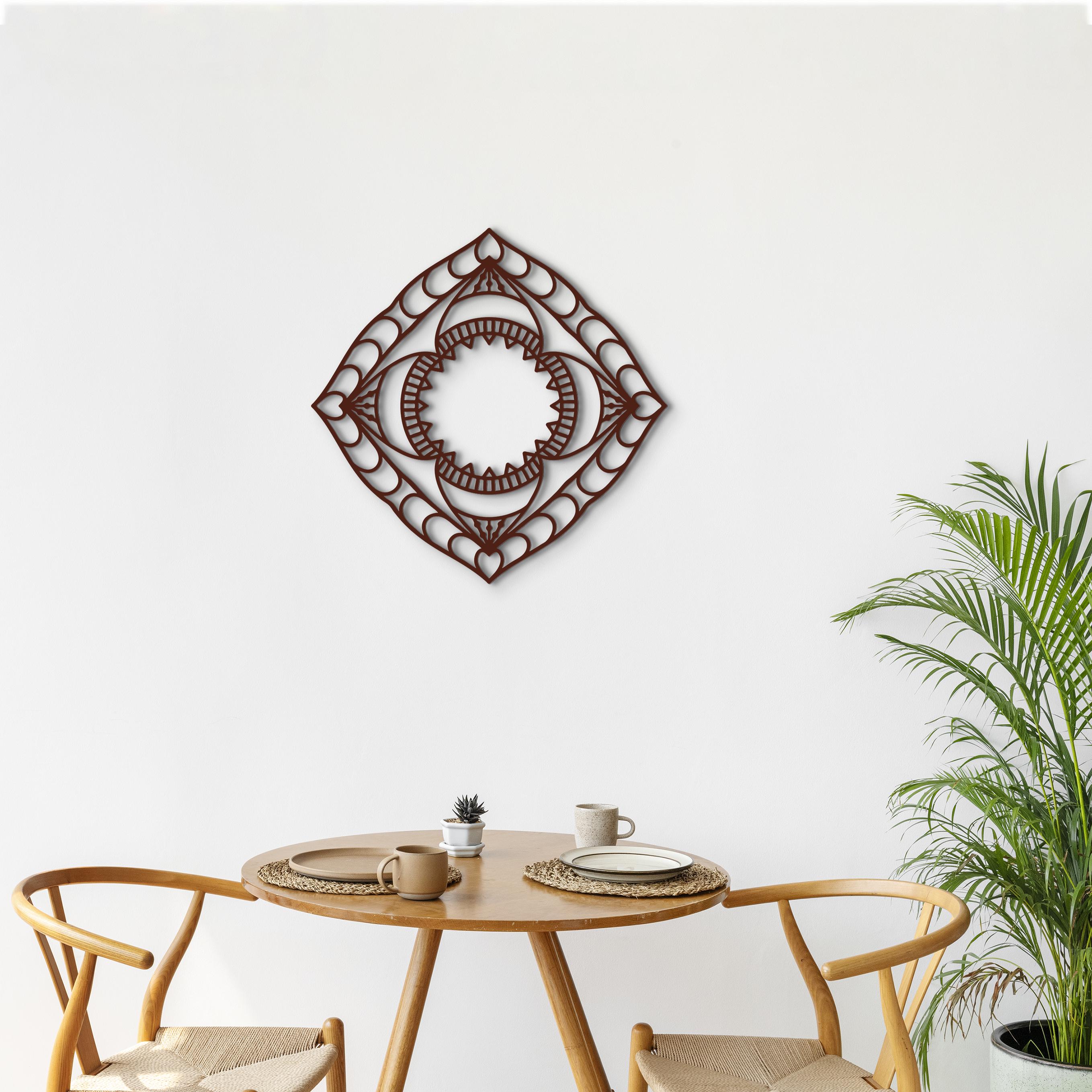 ᐉ Декоративне панно з дерева Woodyard Чудова Мандала 40x40 см Шоколадний 0327schoco16 • Краща