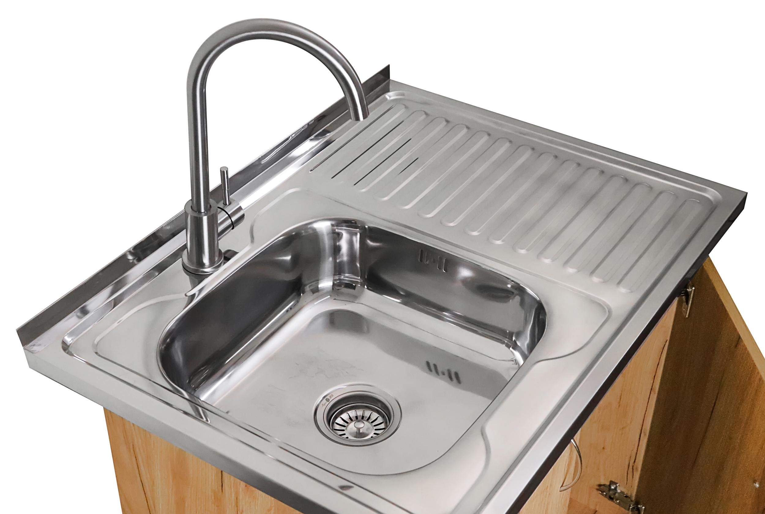 ᐉ Мийка з тумбою AQUAMILL VAVILON 80 люкс ліва/права та змішувач з нержавіючої сталі AquaMill ...