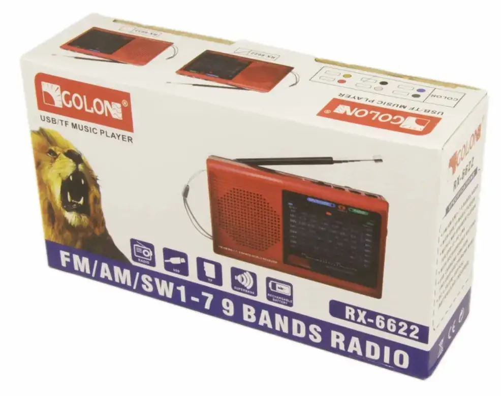 ᐉ Радіоприймач портативний Golon RX-6633/6622 SD/USB на акумуляторі ...
