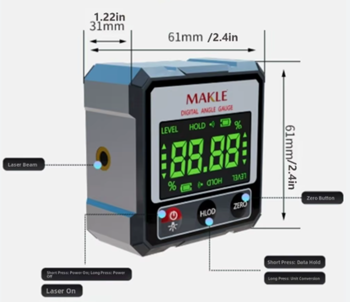 ᐉ Кутомір електронний цифровий MAKLE DLW4M акумуляторний з лазерними ...
