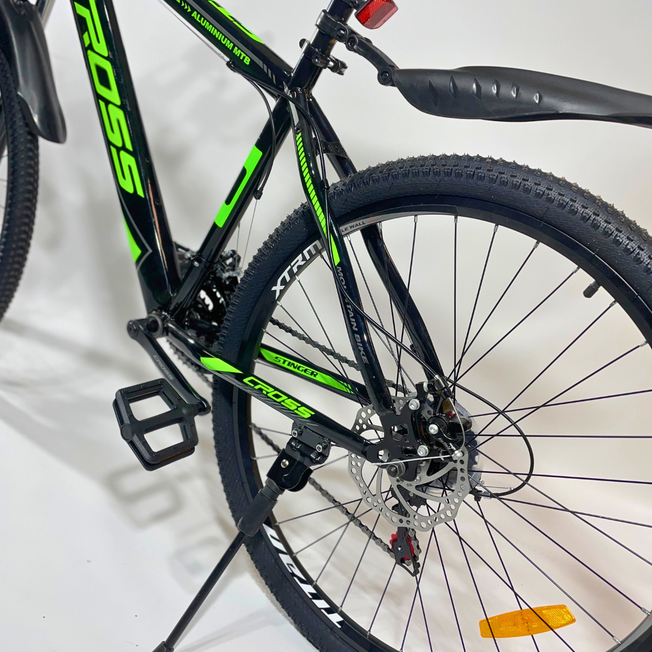 ᐉ Велосипед гірський Cross Stinger 27,5" 18" від 170-185 см Чорний/Зелений (d07f194a) • Краща ...
