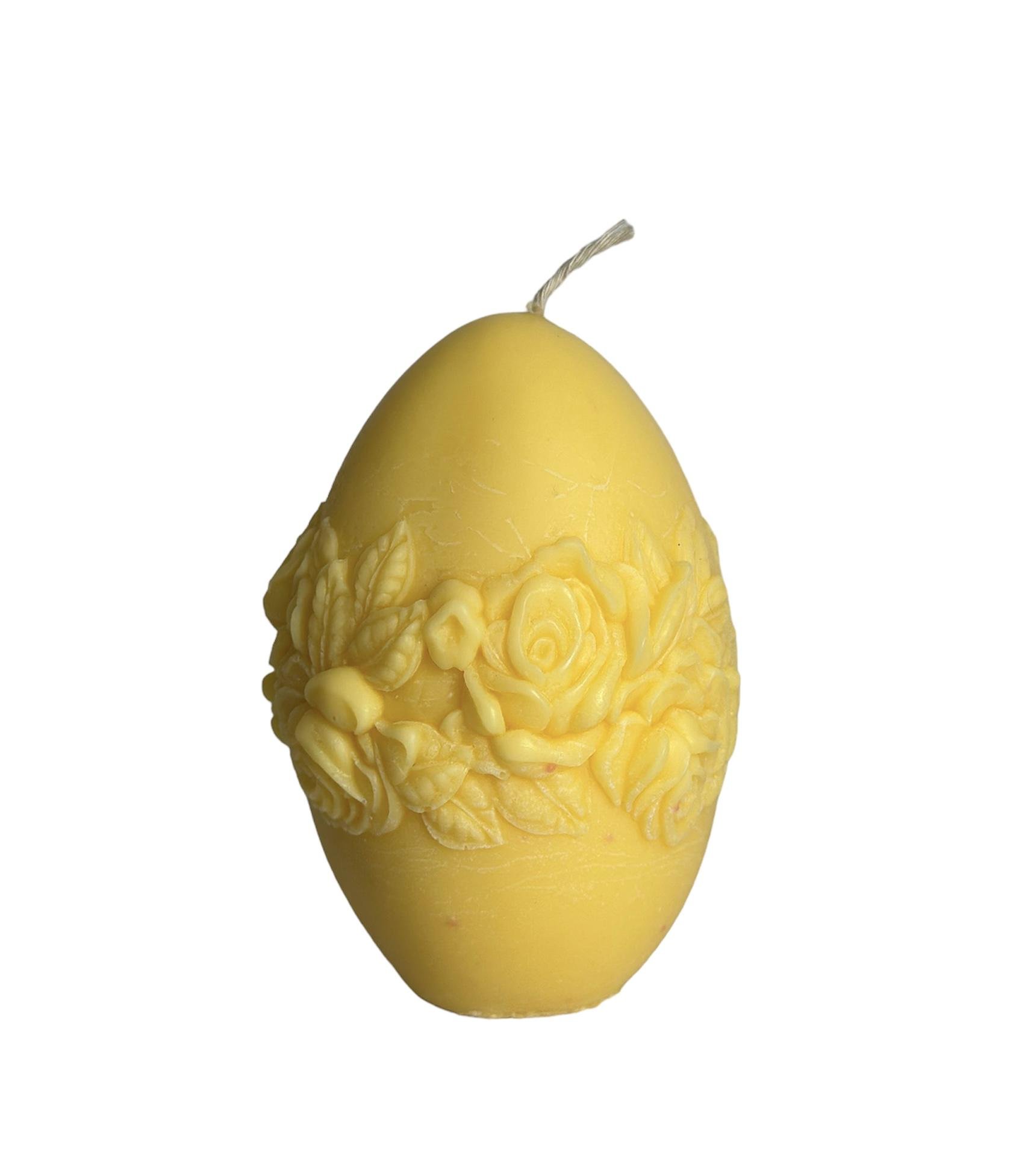 ᐉ Свічка Великоднє Яйце з квітами із соєвого воску Жовтий 2076г • Краща ціна в Києві Україні