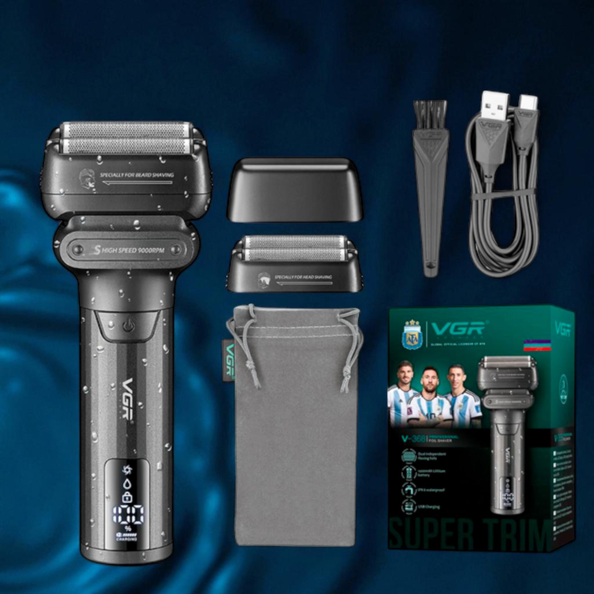 ᐉ Електробритва VGR V-686 подвійне лезо тример IPX6 LED-дисплей Black (E_V-368Black) • Краща ...