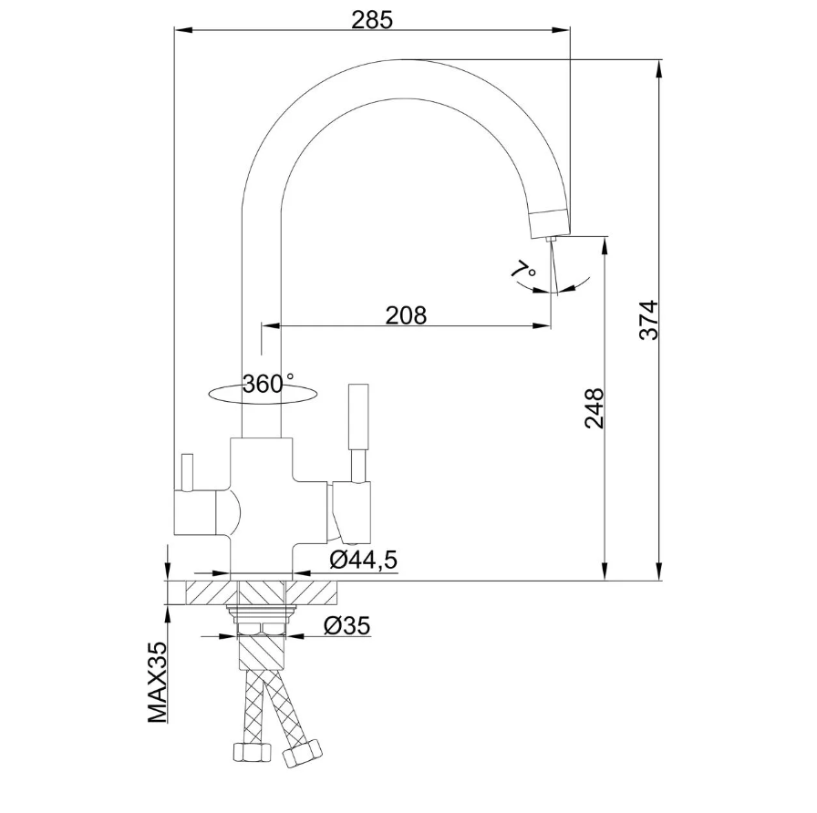 ᐉ Змішувач Frap F4352 з підключенням до фільтра (14968483) • Краща ціна в Києві, Україні ...