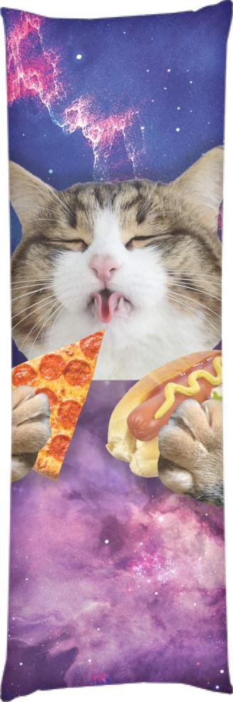 ᐉ Подушка дакимакура Котик в космосе с едой 40x100 см (13533585 ...