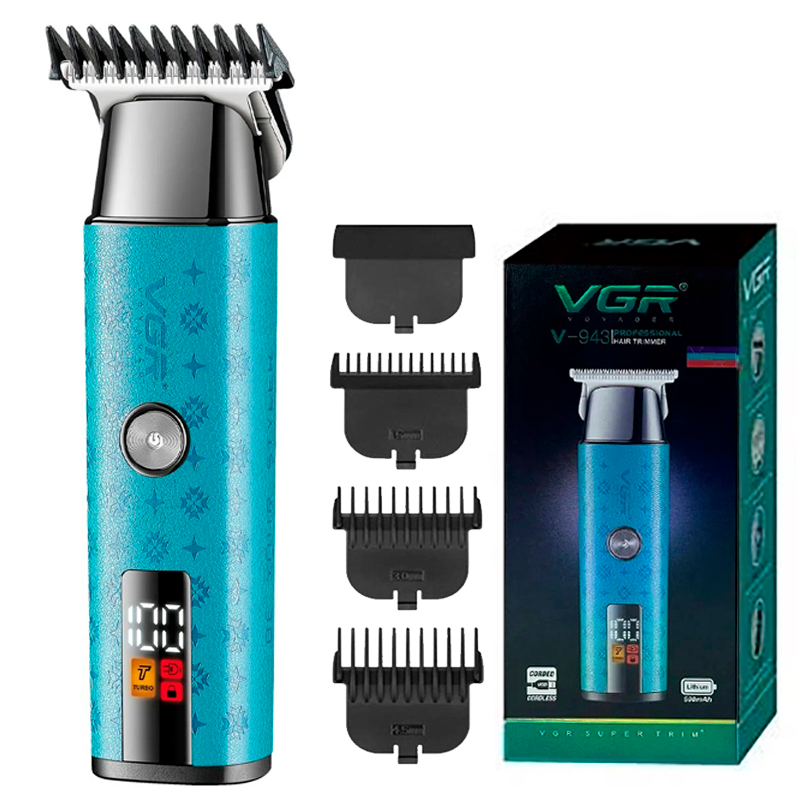 ᐉ Тример акумуляторний для стрижки VGR V-943 з 3 насадками та LED дисплеєм Blue (2684386181 ...