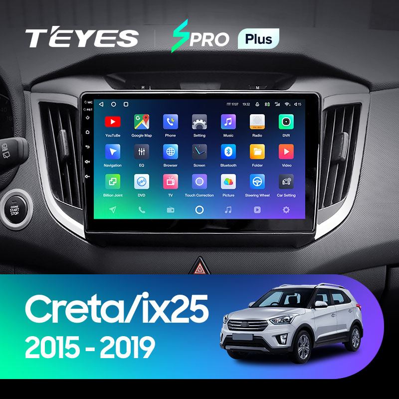 ᐉ Автомагнитола штатная Teyes для Hyundai Creta IX25 2015-2019 Android SPRO-PLUS 6+128G Wi-Fi/4G ...