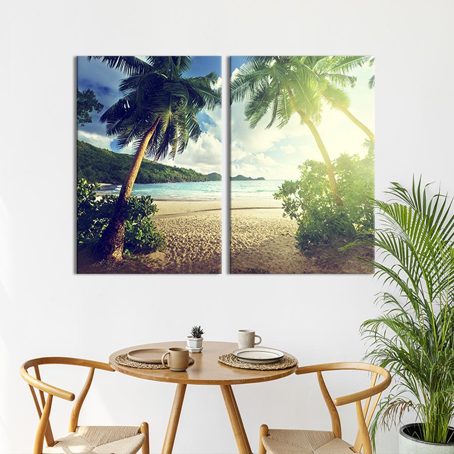 Настінний декор диптих картина на холсті для інтерєру Мальдіви 71x51 см 420 2 • Краща ціна в