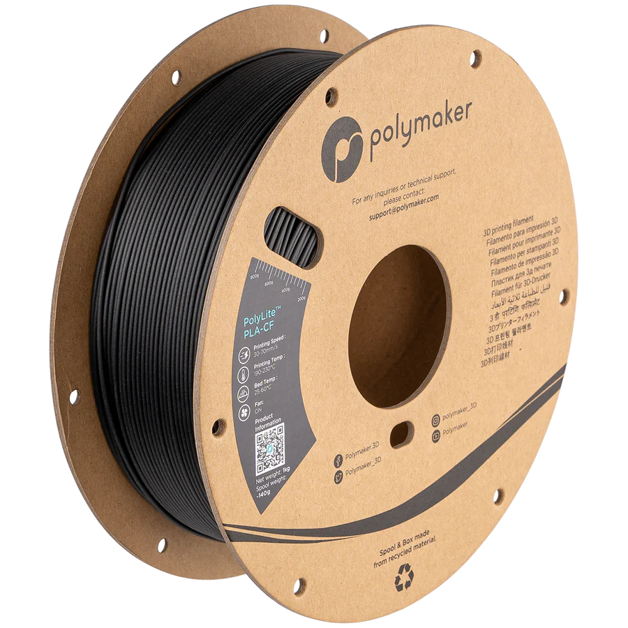 ᐉ Філамент для 3D-друку Polymaker PolyLite PLA-CF 1 кг 1,75 мм з вуглецевим волокном Black ...