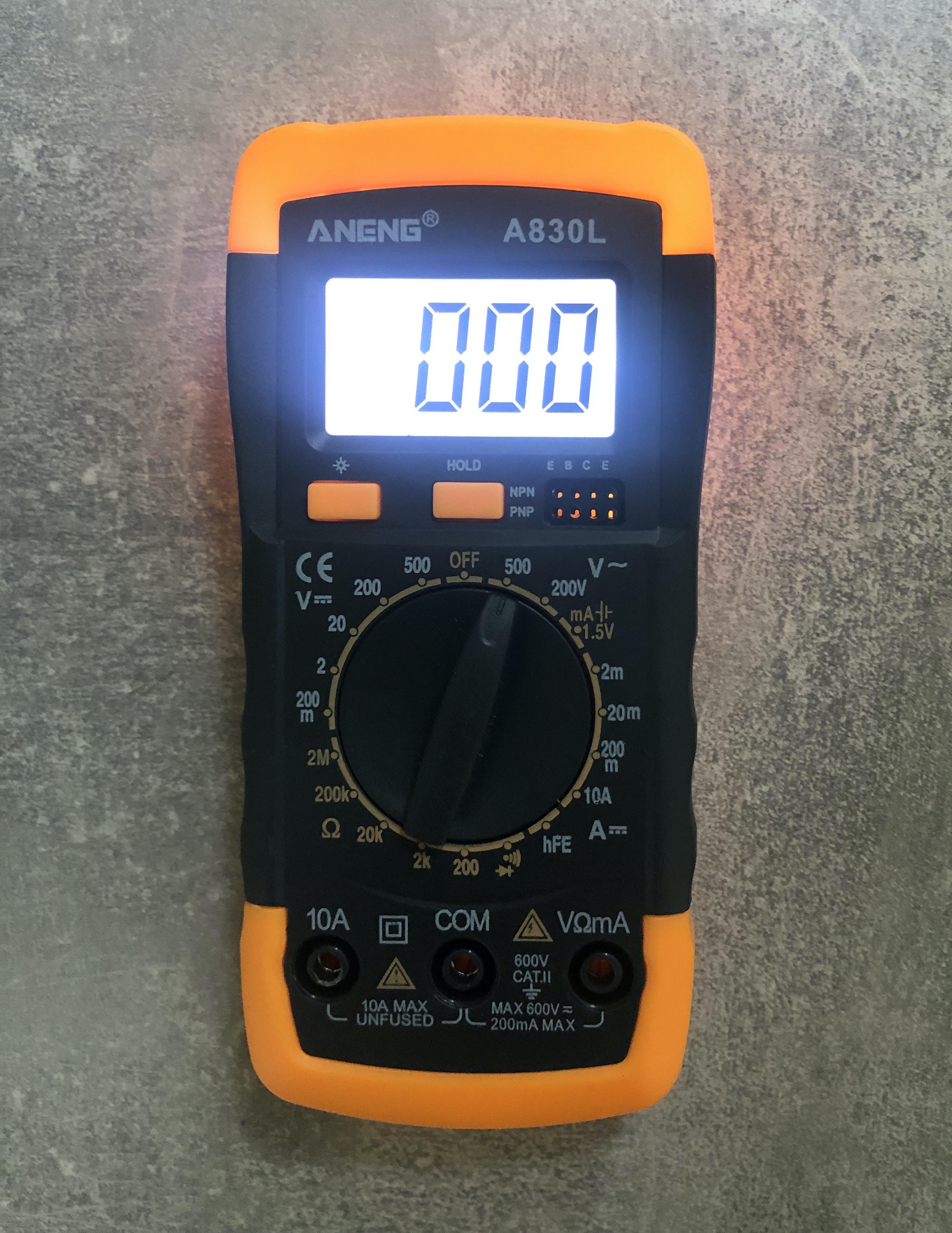 ᐉ Мультиметр тестер електронний Aneng A830L з підсвіткою та підставкою ...