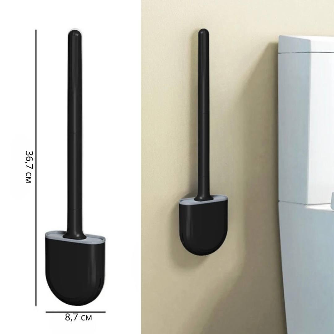 ᐉ Туалетний йоржик Bodasan із гнучкою силіконовою щіткою Чорний (CD023) • Краща ціна в Києві ...