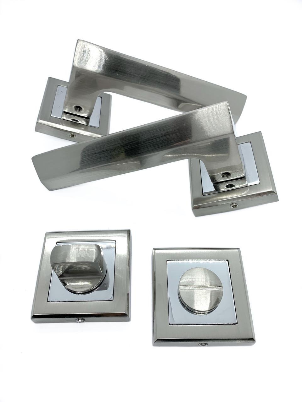 ᐉ Врізний замок для дверей з ручками Vortex As 11 Sn СР Wc з засувкою