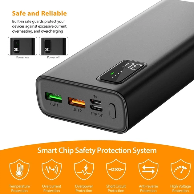 ᐉ Повербанк Toospon 30000 mAh 22,5W QC3.0 Чорний • Краща ціна в Києві ...