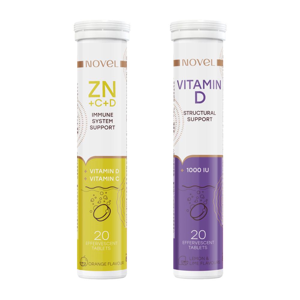 ᐉ Витамины шипучие NOVEL Vitamin C + Zinc + D №20 + Vitamin D 1000 MO ...