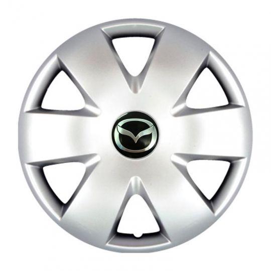 ᐉ Автомобильные колпаки SKS 308 R15 с логотипом Mazda 4 шт. Серебристый