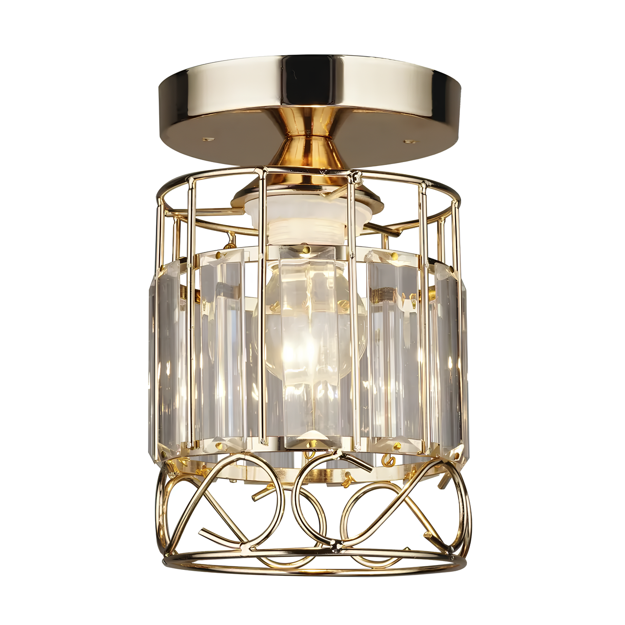 ᐉ Люстра Svet з кришталевим плафоном на одну лампу Е27 Золотий Sr N3891 1h Fg • Краща ціна в