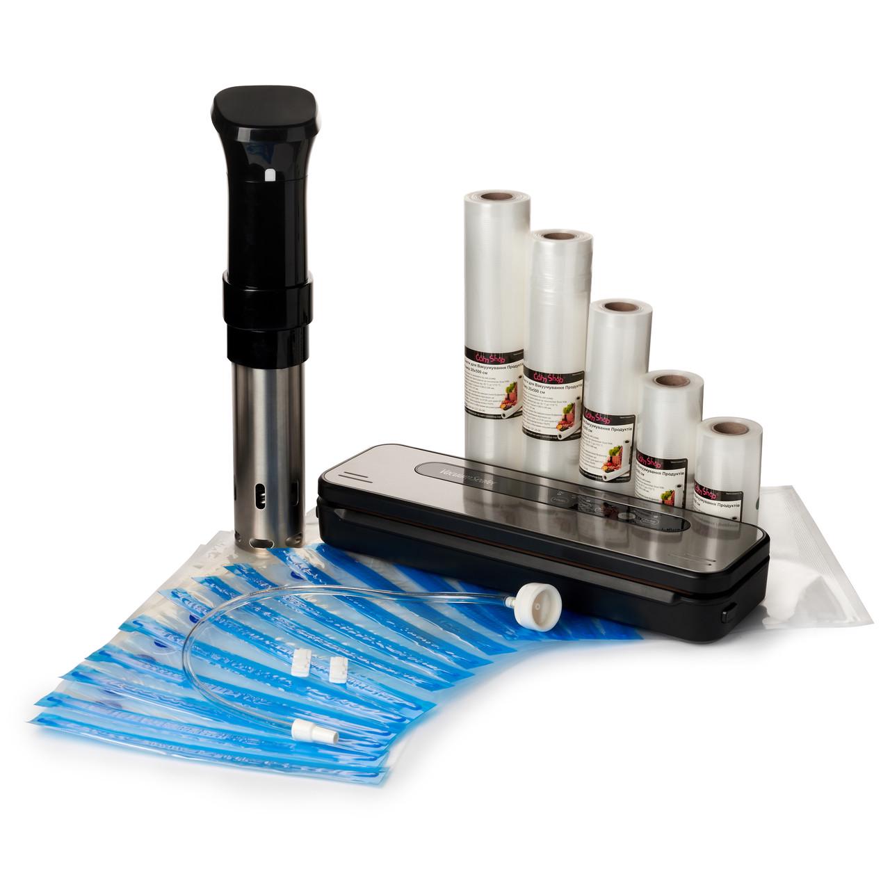 ᐉ Вакууматор Comshop/5 рулонов пакетов для вакуумирования/Су-вид аппарат/15 вакуумных зип ...