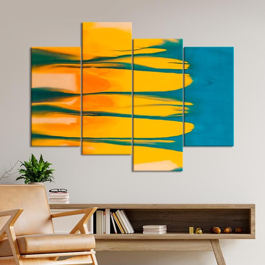 ᐉ Картина абстракция Мазки жёлтой краски 149x106 см (A891-4) • Купить в Киеве, Украине • Лучшая ...