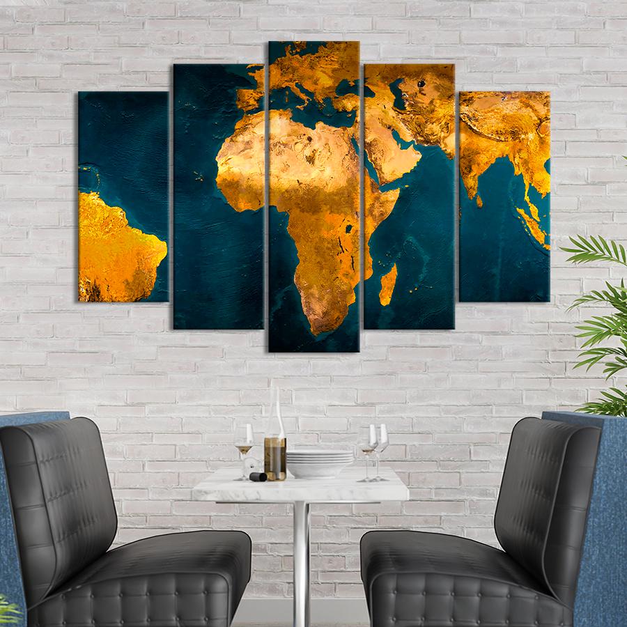 ᐉ Картина карта Жовта карта світу 137x85 см (A1347-5) • Краща ціна в Києві, Україні • Купити в ...