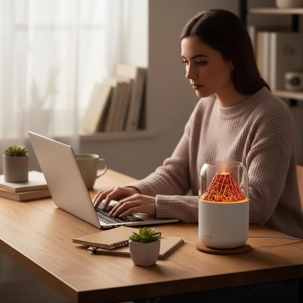 ᐉ Арома-зволожувач повітря Volcano Humidifier з ефектом вулкана та ...