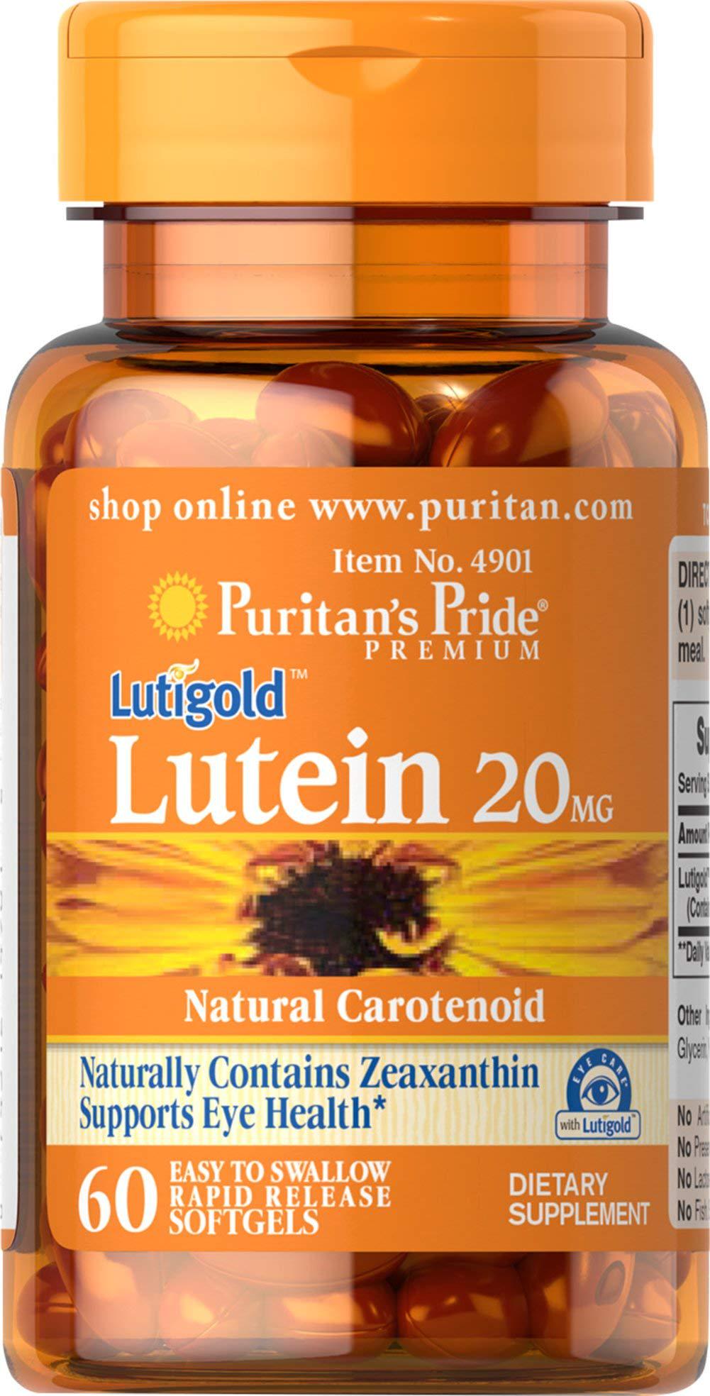 ᐉ Вітаміни Лютеїн Puritan's Pride Lutein 20 мг with Zeaxanthin Lutigold ...