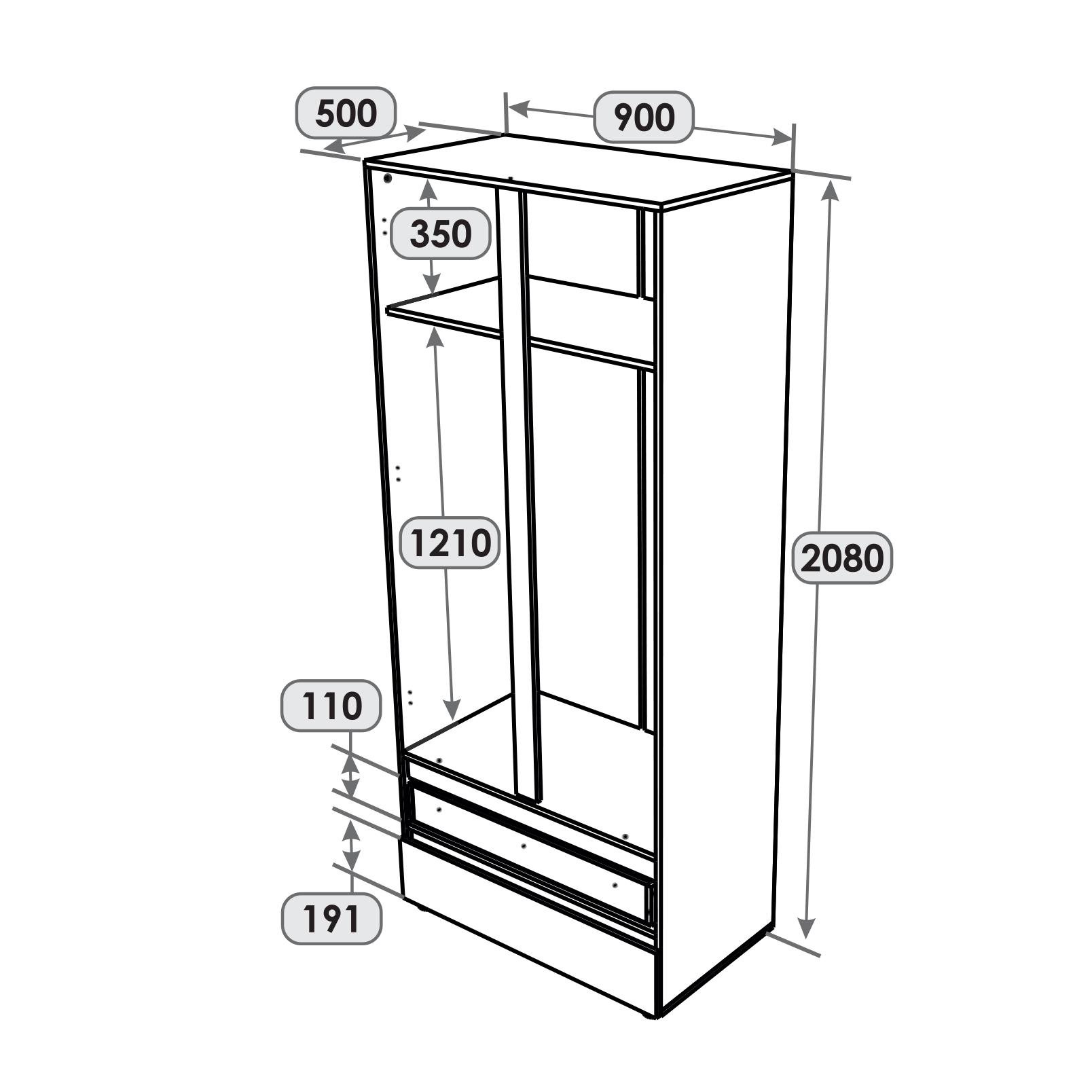 ᐉ Шафа розпашна Еверест Лайт ШЛ 2 з ящиками Крафт білий е 20696 • Краща ціна в Києві Україні