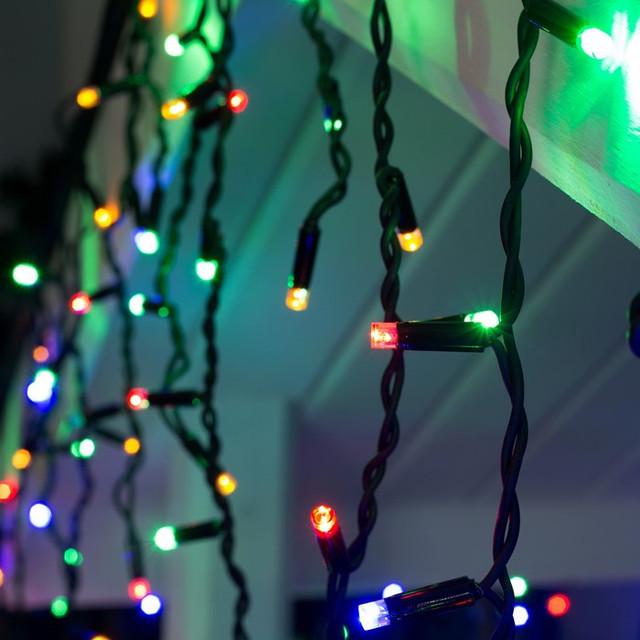 ᐉ Гирлянда новогодняя уличная ICE Дождик 120 Led 5,5 м Разноцветный ...