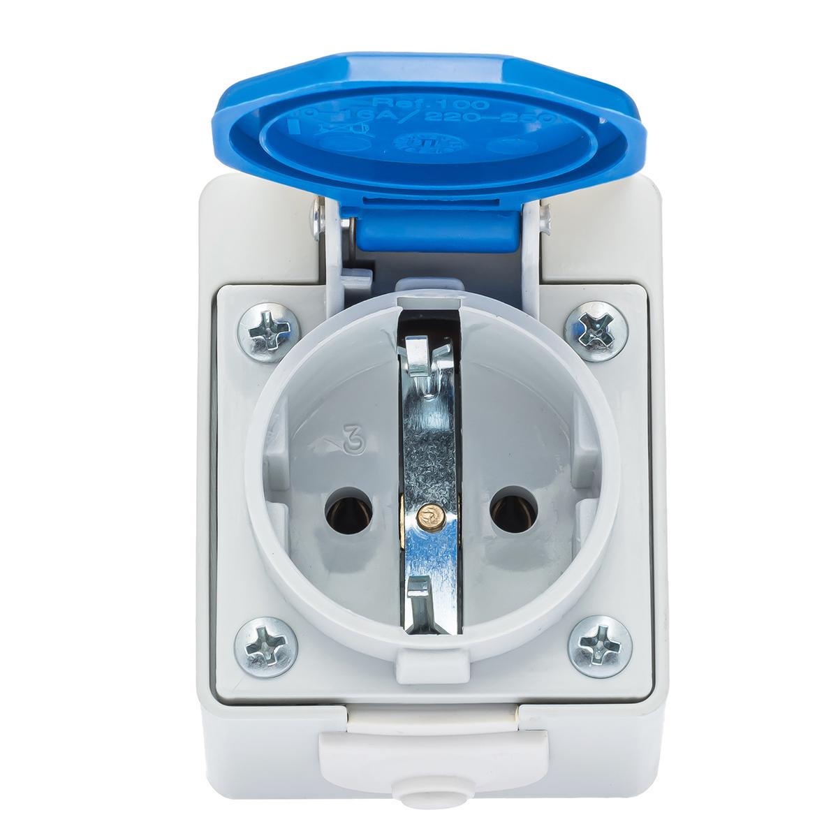 ᐉ Розетка силова IDE Schuko 16A 250B 2P+E IP44 Синій (104) • Краща ціна ...