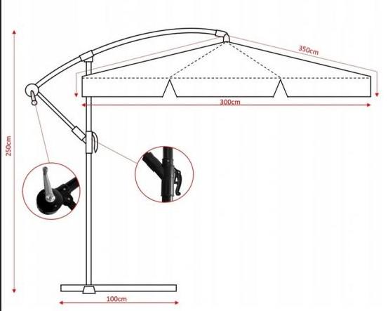 ᐉ Зонт садовый GardenLine GAO1497 с LED подсветкой и чехлом 300 см ...