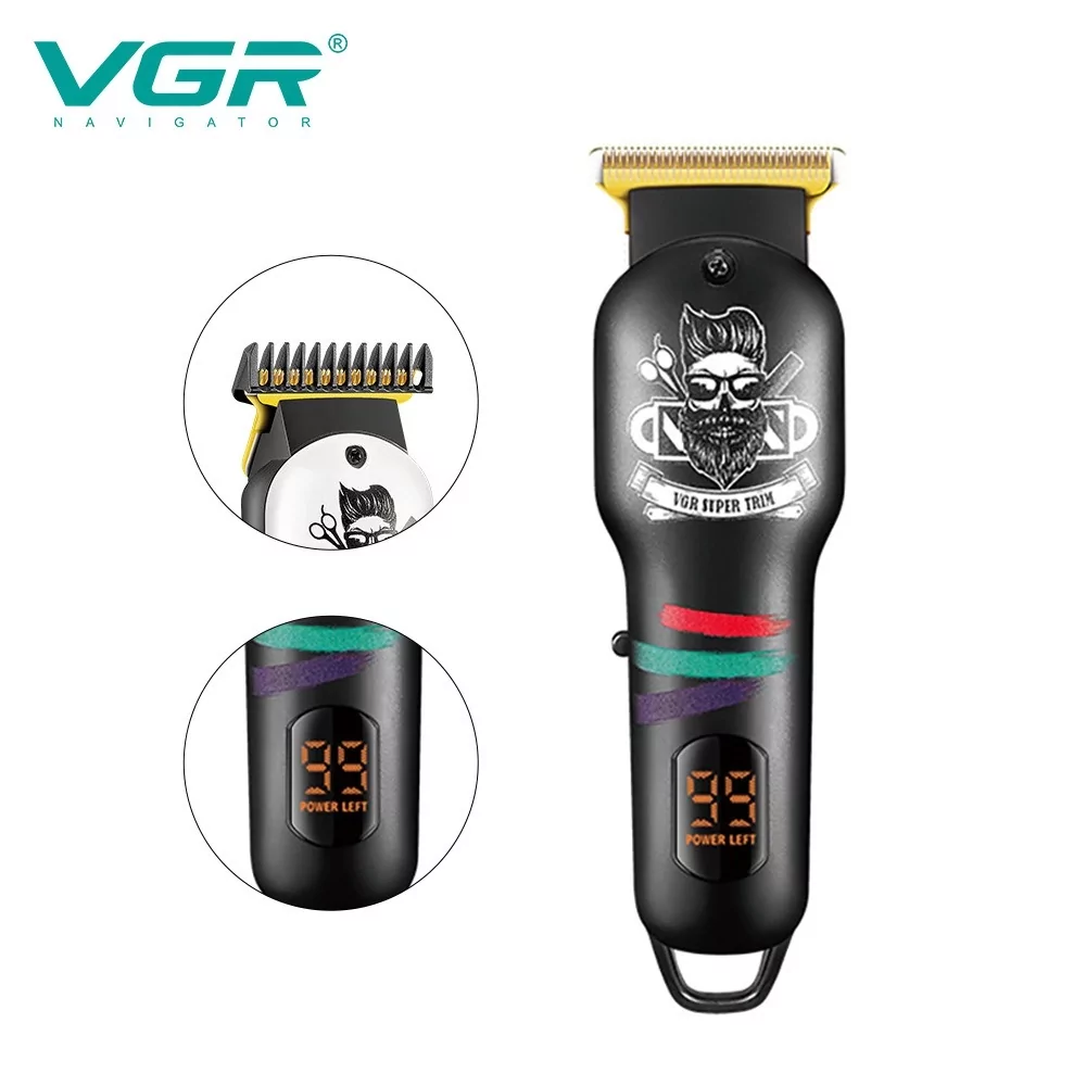 ᐉ Машинка для стрижки волос аккумуляторная VGR V-971 с насадками Черный • Купить в Киеве ...