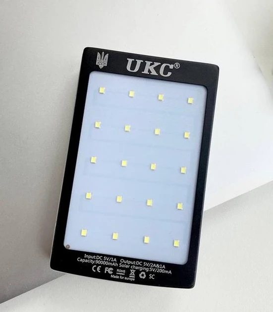ᐉ Повербанк із сонячною панеллю та лампою UKC Solar ART-4531 90000 mAh • Краща ціна в Києві ...